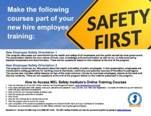 NEW EMPLOYEE SAFETY ORIENTATION – Municipal Excess Liability