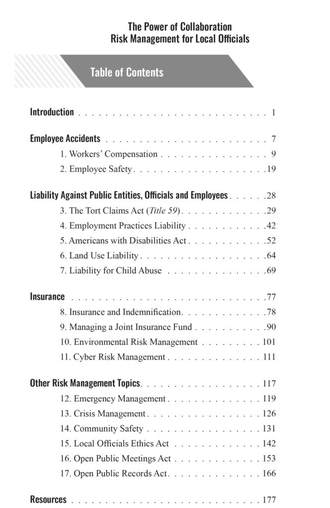 MEL-Full-Book-TOC – Municipal Excess Liability