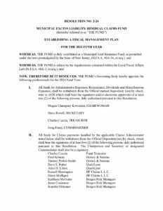 RCF 2024 Fiscal Management Plan – Municipal Excess Liability